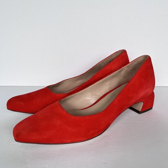 Naturalizer | Shoes | New Naturalizer 27 Edit Red Suede Block Heel Pump ...